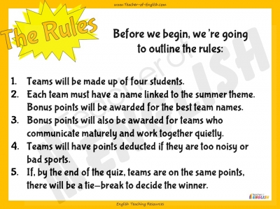 2026 End of Year Summer Quiz for KS3 and KS4 teaching resources activities