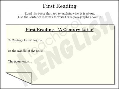A Century Later teaching resources lessons
