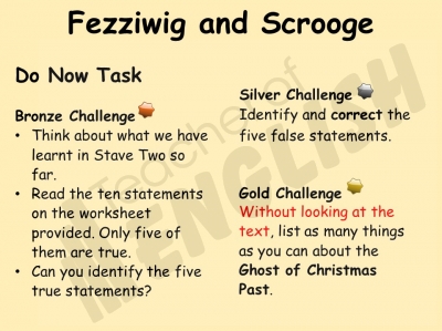 A Christmas Carol - Fezziwig and Scrooge teaching resources lessons