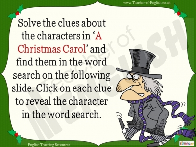 A Christmas Carol Word Search teaching resources activities
