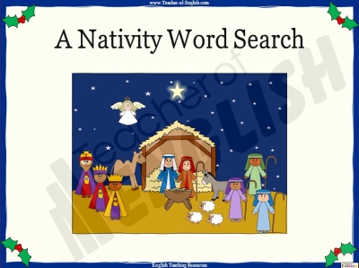A Nativity Word Search teaching resources EYFS/ KS1 activities
