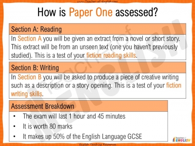 AQA GCSE English Language Exam Preparation - Paper 1, Section B ...