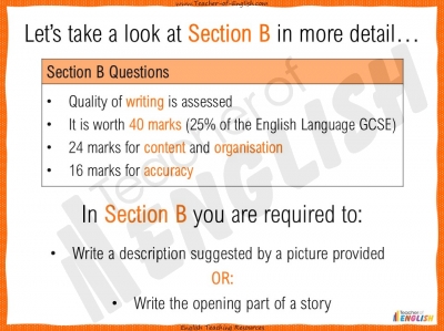 AQA GCSE English Language Exam Preparation - Paper 1, Section B ...