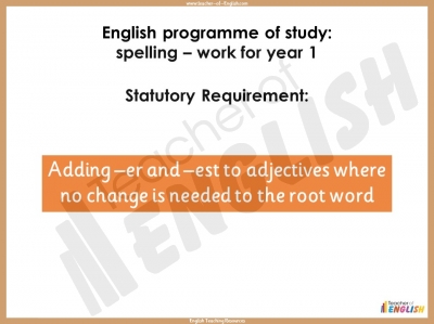 Adding Suffixes -er and -est to Adjectives - Year 1 teaching resources ...
