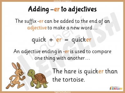 Adding Suffixes -er and -est to Adjectives - Year 1 teaching resources ...