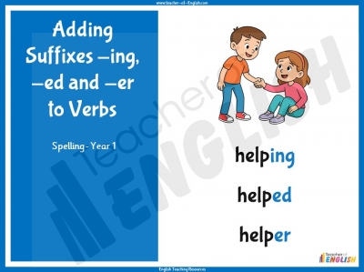 Adding Suffixes -ing, -ed and -er to Verbs - Year 1 teaching resources ...