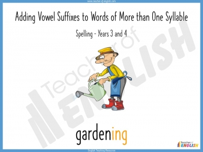 Adding Vowel Suffixes to Words of More than One Syllable - Years 3 and ...