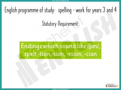 Adding the Suffixes -tion, -sion, -ssion and -cian - Years 3 and 4 ...