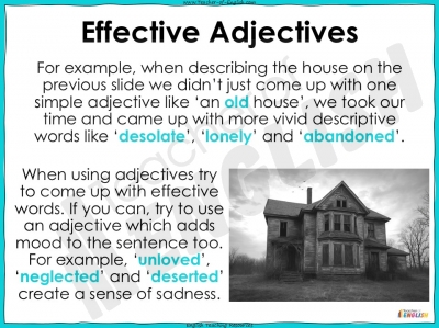 Adjectives - KS3 teaching resources lesson