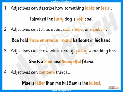 Adjectives - Year 5 and 6 teaching resources lesson