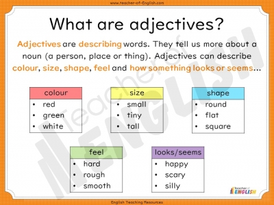 Adjectives - Years 3 and 4 teaching resources lesson