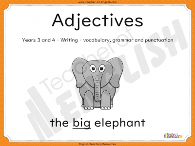Adjectives - Years 3 and 4 teaching resources lesson