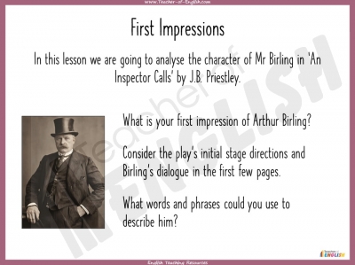 An Inspector Calls - Arthur Birling teaching resources lesson