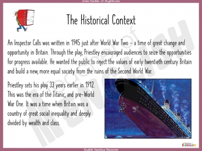 An Inspector Calls - Context teaching resources lesson