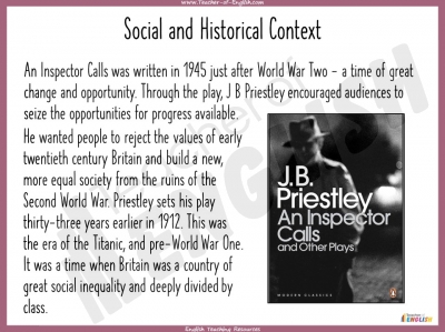 An Inspector Calls - Dramatic Irony teaching resources lesson