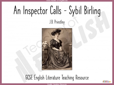 An Inspector Calls - Sybil Birling teaching resources lesson