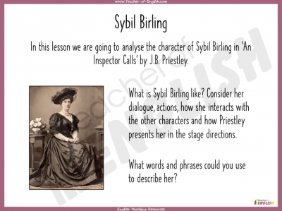 An Inspector Calls - Sybil Birling teaching resources lesson