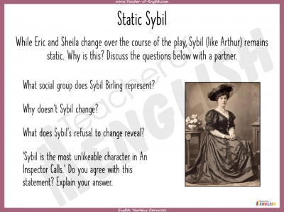 An Inspector Calls - Sybil Birling teaching resources lesson