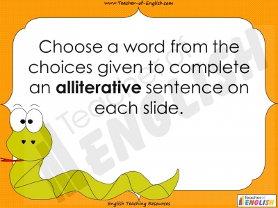 An Introduction to Alliteration - KS1 teaching resources lesson