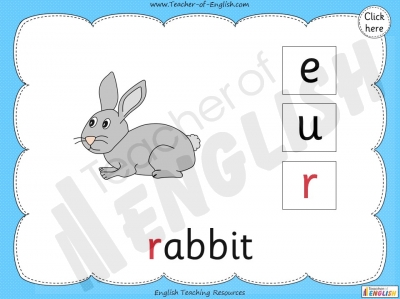 Beginning Sounds - e, u, r teaching resources lessons