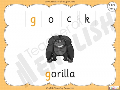 Beginning Sounds - g, o, c, k teaching resources lessons