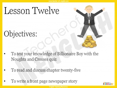 Billionaire Boy by David Walliams teaching resource for unit of work ...