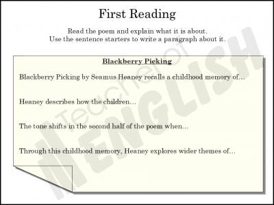Blackberry Picking teaching resources lesson