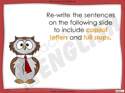 Capital Letters and Full Stops - KS1 teaching resources KS1 lessons