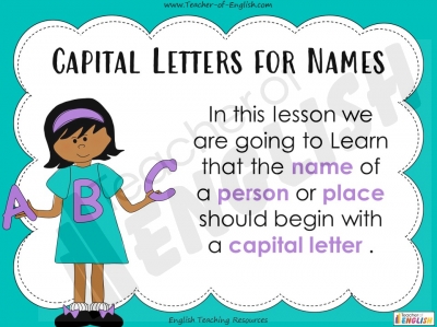 Capital Letters for Names teaching resources lessons