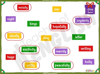 Christmas Adverbs - KS1 teaching resources lesson