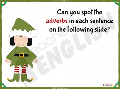 Christmas Adverbs - KS1 teaching resources lesson