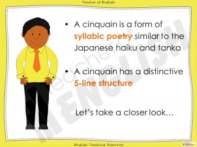 Cinquain Poetry - Year 3 and 4 teaching resources lesson