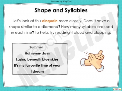 Cinquain Poetry - Year 7 teaching resources lesson