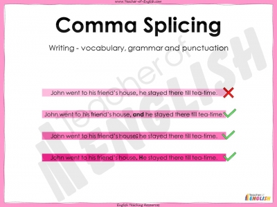 Comma Splicing - KS3 teaching resources lesson