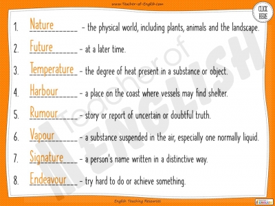 Common Word Endings teaching resources lessons