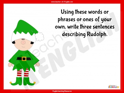 Describing Rudolph Writing Activity teaching resources lesson