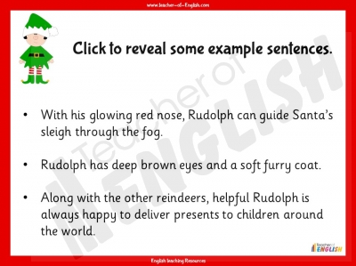 Describing Rudolph Writing Activity teaching resources lesson