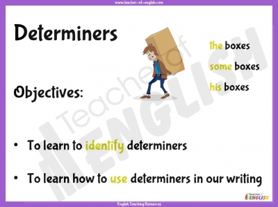 Determiners - Year 5 and 6 teaching resources lesson