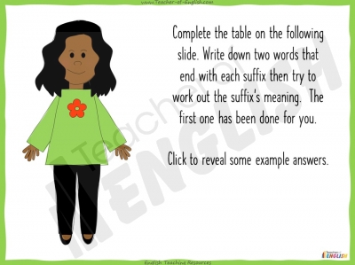 Developing Reading Skills - Suffixes teaching resources lessons