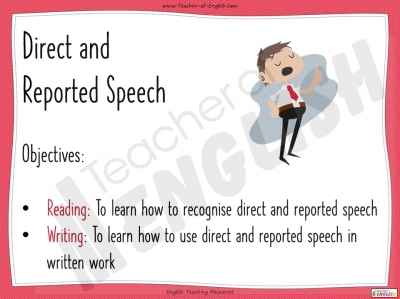 Direct and Reported Speech teaching resources lessons