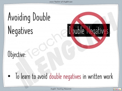 Double Negatives teaching resources lessons