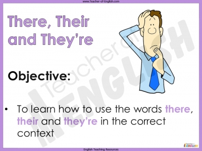 Easily Confused Words - There, Their and They're teaching resources lessons
