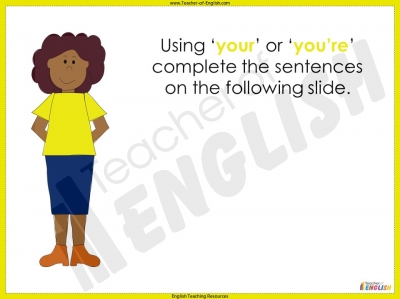 Easily Confused Words - Your and You're teaching resources KS2 lesson