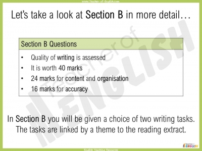 Edexcel GCSE English Language Exam Preparation - Paper 1, Section B ...