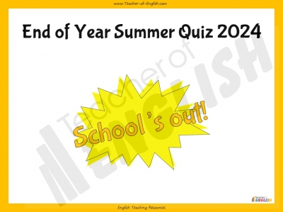 End of Year Summer Quiz 2024 teaching resources activities