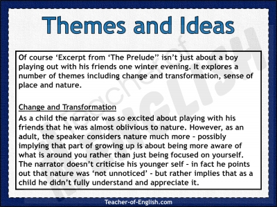 Excerpt from The Prelude - Wordsworth teaching resources lessons