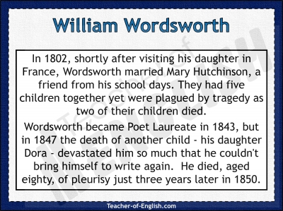 Excerpt from The Prelude - Wordsworth teaching resources lessons