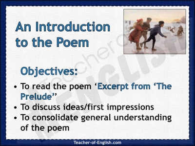 Excerpt from The Prelude - Wordsworth teaching resources lessons