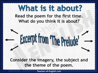 Excerpt from The Prelude - Wordsworth teaching resources lessons