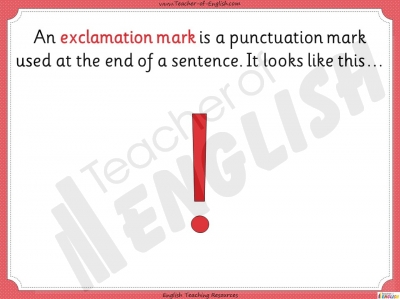 Exclamation Marks - Year 1 teaching resources lesson
